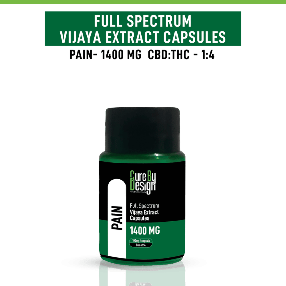 Cure By Design Pain 1400 MG Capsules 1:4 CBD : THC (THC Dominant ...